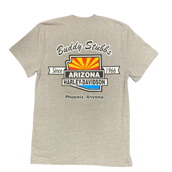 Buddy Stubbs Harley-Davidson Arizona Flag Custom Design S/S Heather Gr ...